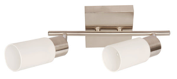 Satin Nickel 2-Light Adjustable Ceiling Spot Lamp (E27, 60W) – Halo ...
